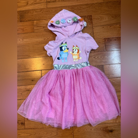 Bluey | Dresses | Bluey Tulle Skirt Dress With Floral Appliqus On Hood ...